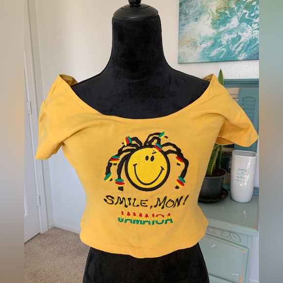 Jamaican Style | Tops | Jamaican Yellow Crop Top Shirtsmilemon | Poshmark